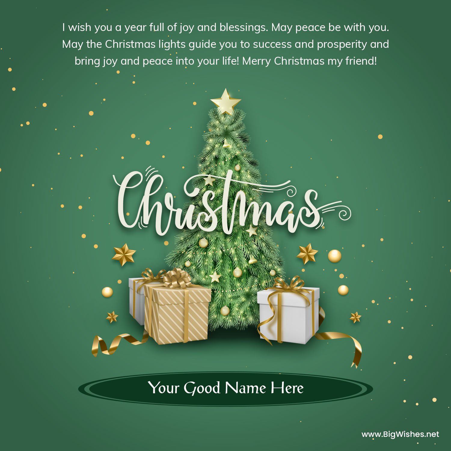 Simple Christmas 2024 Wishes Greeting Cards For Friends